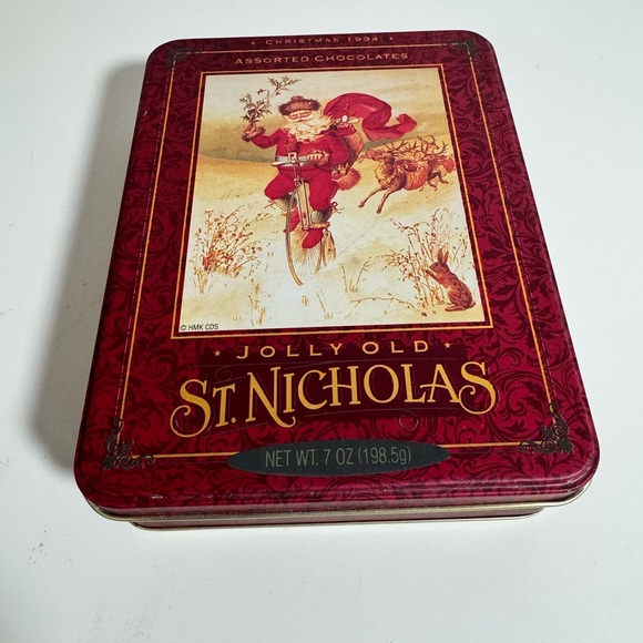 Storage & Organization | 1994 Jolly Old St Nicholas Chocolate Tin ...